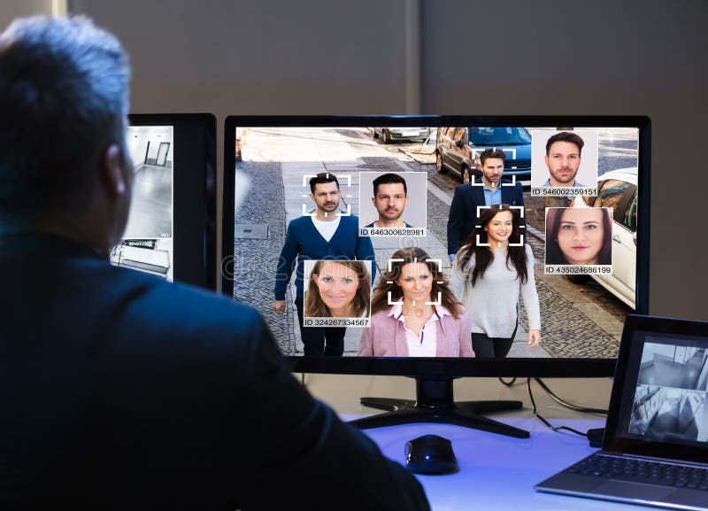 AI Facial Recognition on CCTV Surveillance Screen Stock Photo - Image ... AI Facial Recognition on CCTV Surveillance Screen Stock Photo - Image ...
