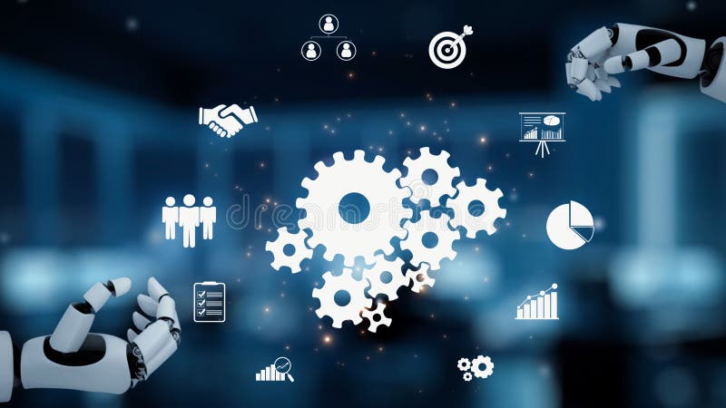 AI Facilitating Team Collaboration and Joint Success. Kernel Stock Image - Image of group ...