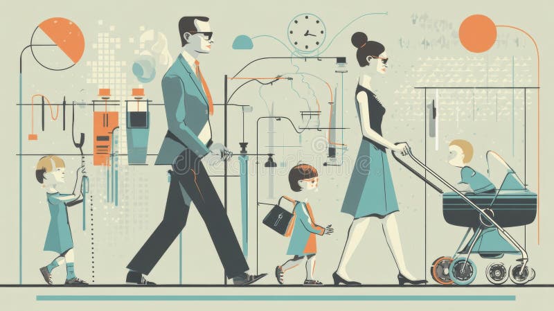 AI Family Future stock illustration. Illustration of shapes - 374883893