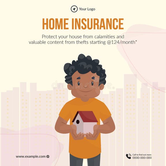 Home Insurance Banner Design Template Stock Vector - Illustration of ...