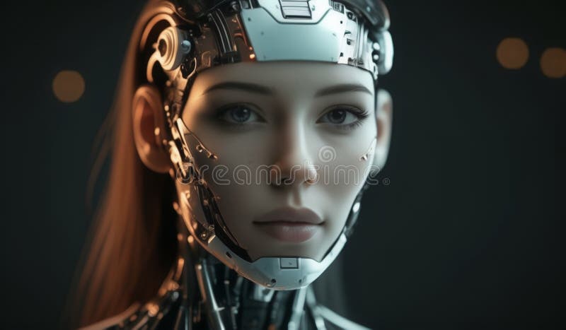 AI Female Robot Technology, Advanced Robot Stock Illustration ...