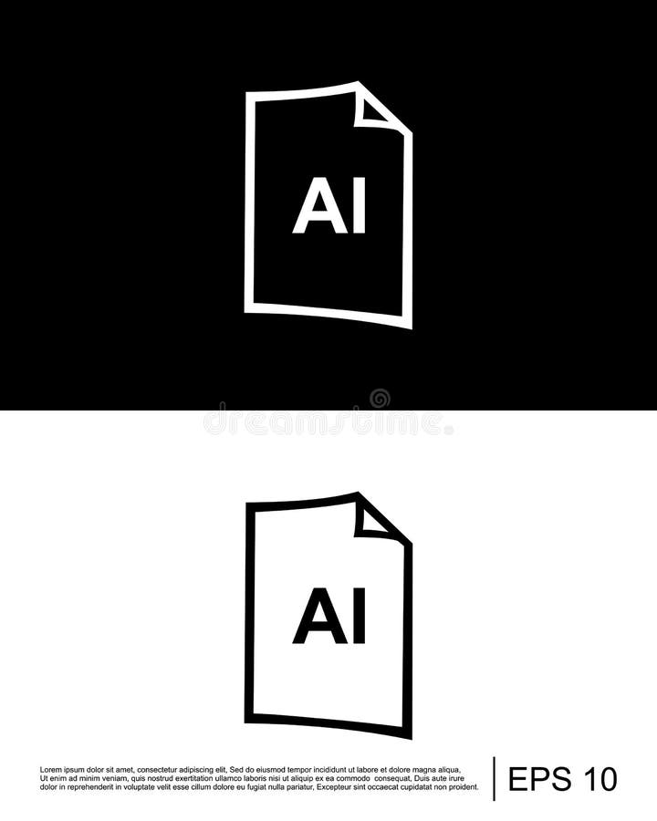 Ai File Format Icon Template Stock Vector - Illustration of illustrator ...