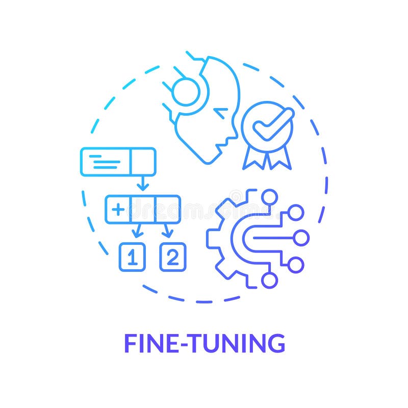 Ai Fine-tuning Blue Gradient Concept Icon Stock Vector - Illustration ...