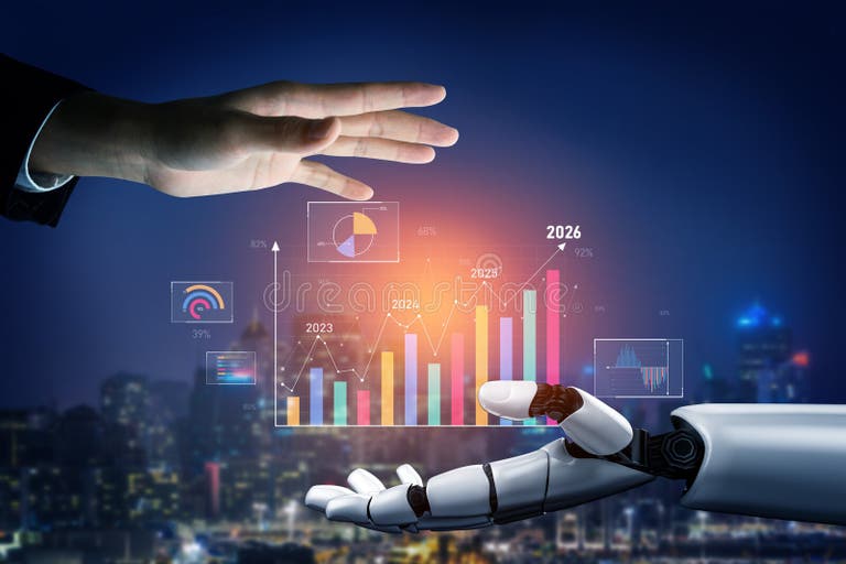 AI Forecasting for Business Growth in 2025 Economy Vouch Stock Image - Image of human, virtual ...