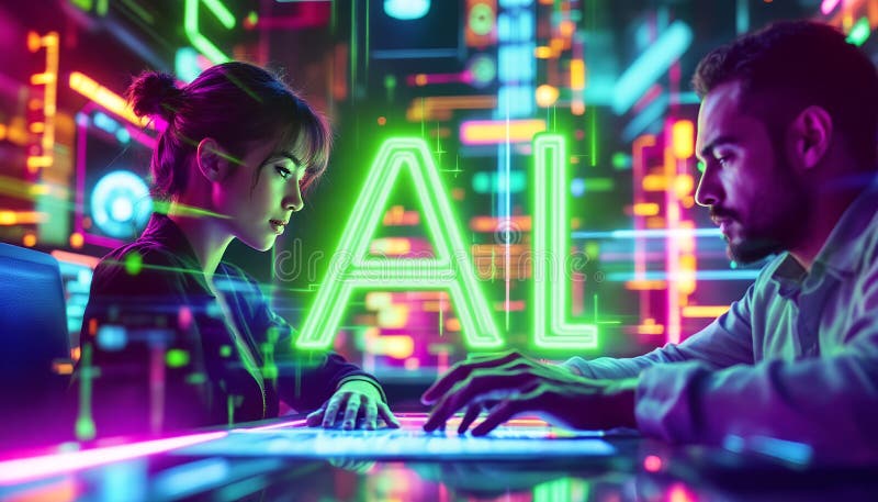 AI: the Future of Technology, a Collaboration of Minds Stock ...