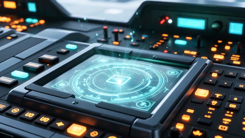AI Futuristic Control Panel with Holographic Interface Stock Footage ...