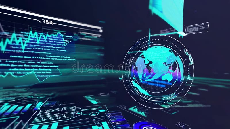AI Futuristic Data Visualization Interface with Graphs Stock Footage - Video of visual, analysis ...