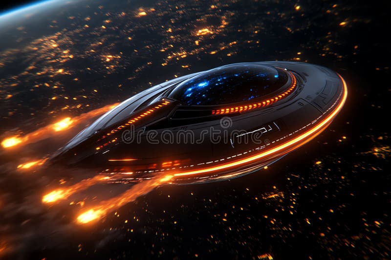 An Alien Spacecraft Breaking through the Atmosphere of an Unknown ...