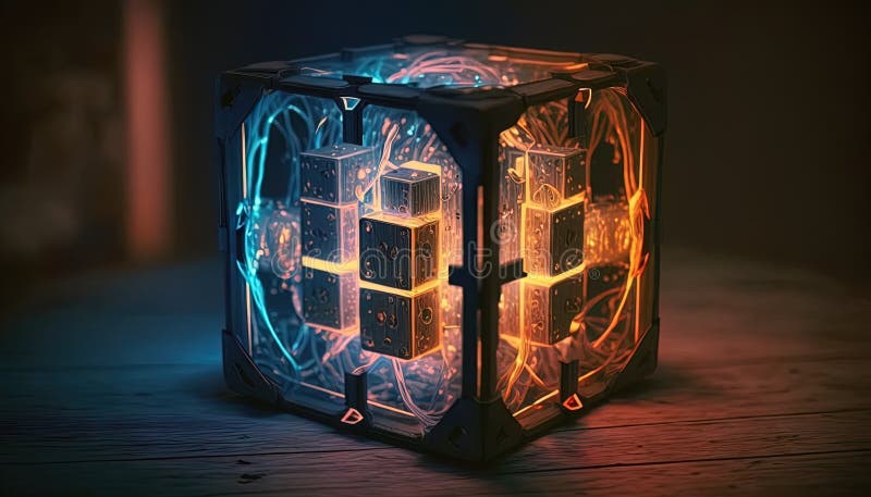 Ai Generate Beautiful Realistic Open Cube Fantastic Fantasy Stock ...