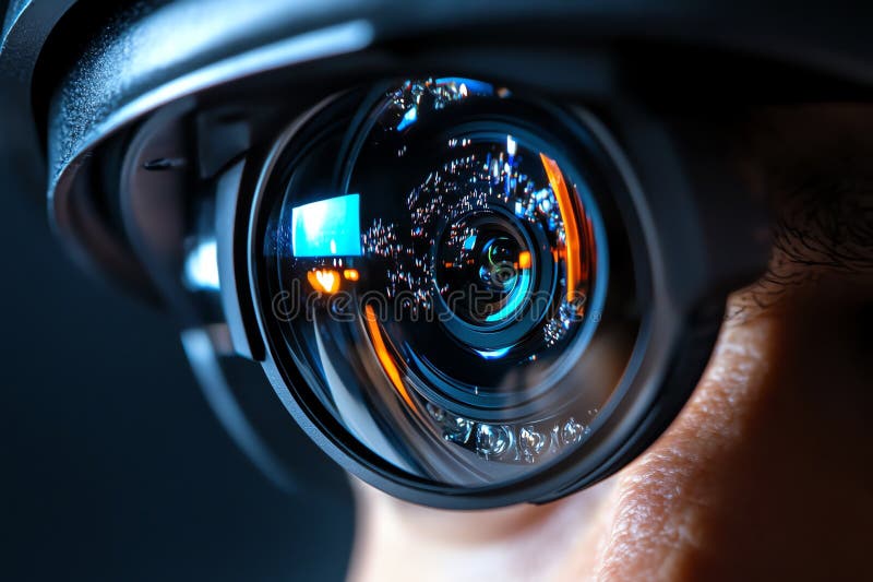 Close-up View of a Human Eye Wearing Advanced Virtual Reality Headset ...
