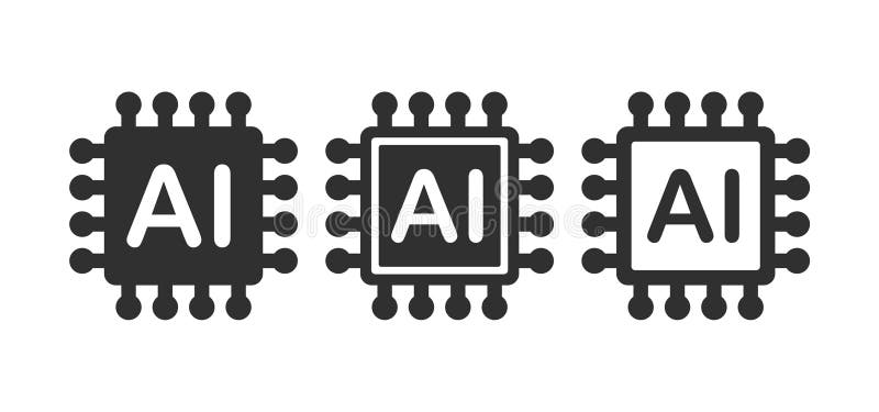 AI Generate Icon, Machine Learning Micropchip Symbol, ML Icon ...