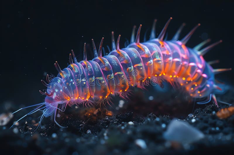 A Mesmerizing Scene Featuring a Deep-sea Polychaete Worm, with Its ...