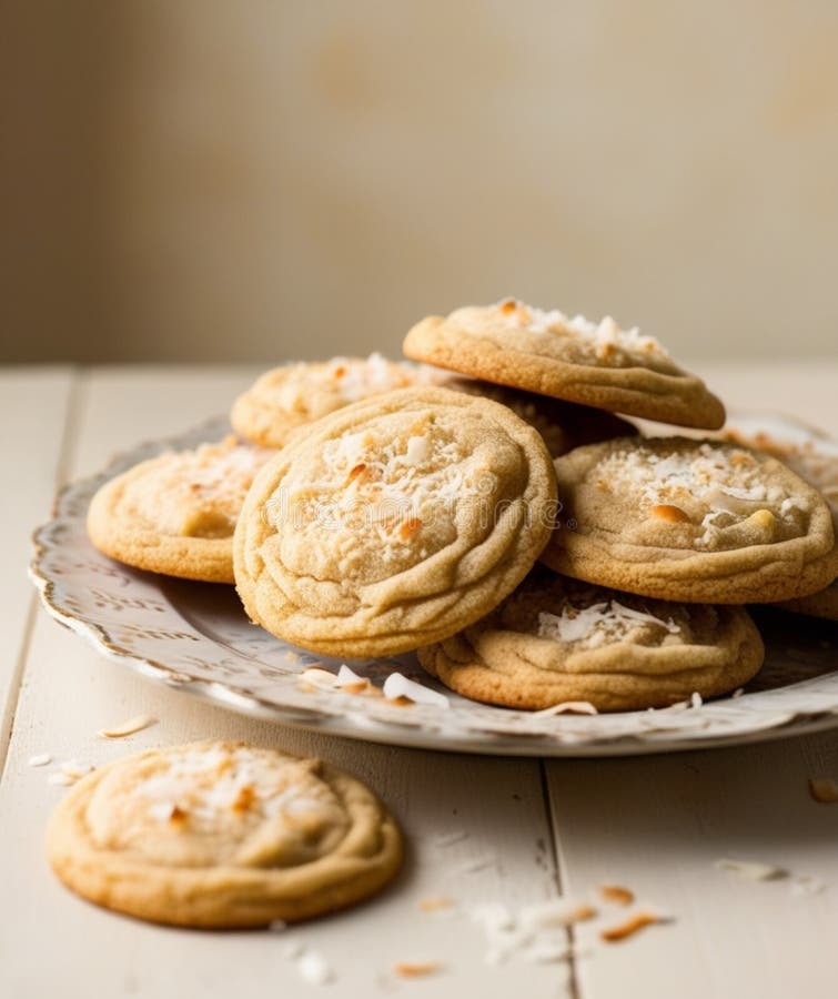 A Plate of Cookies with Crumb on the Bottom. Stock Illustration ...