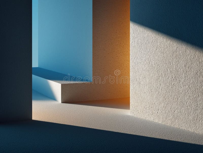 AI-generated Abstract Architectural Interior with Geometric Shapes and ...