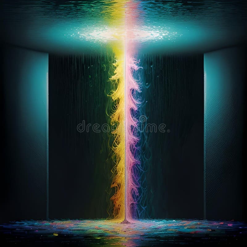 AI Generated Flames of Fire Rising Huge in the Midst of Waterfalls ...