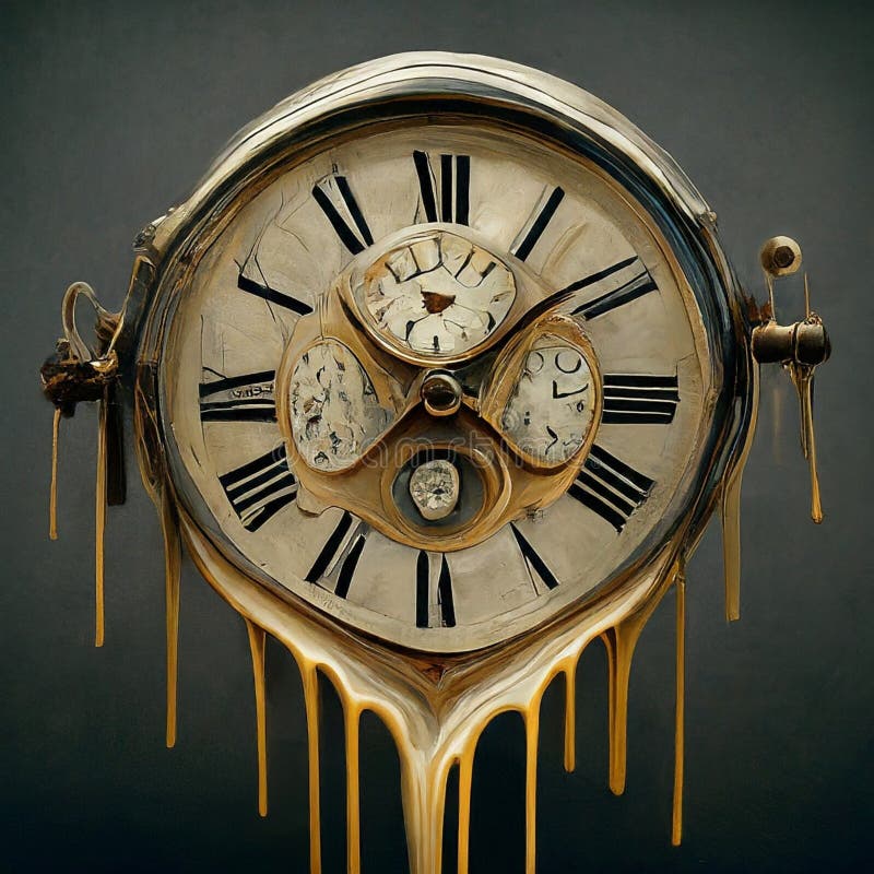 AI Generated Abstract Art Depicting a Melting Wall Clock Stock Photo ...