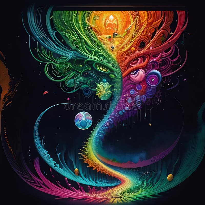 AI Generated Abstract Art Depicting a Random Play of Colors Stock ...