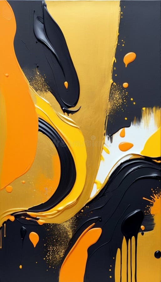 AI-generated Abstract Painting with Dripping Paint Stock Illustration ...