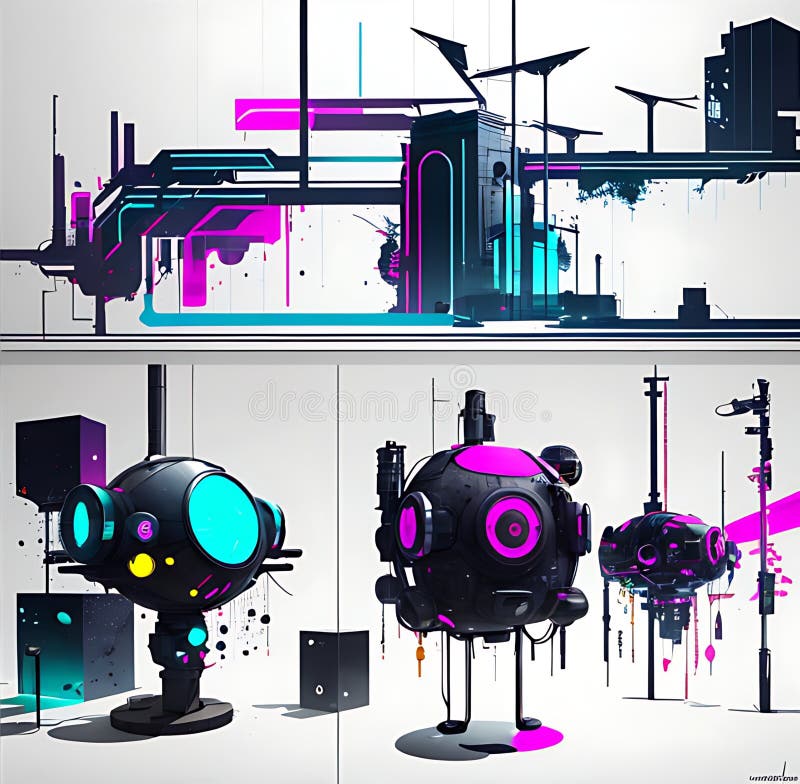 AI Generated Abstract Artwork Consisting of Colourful Shapes and ...