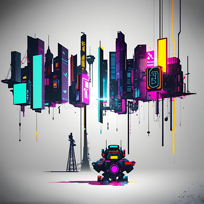 AI Generated Abstract Artwork Consisting of Colourful Vertical Shapes ...