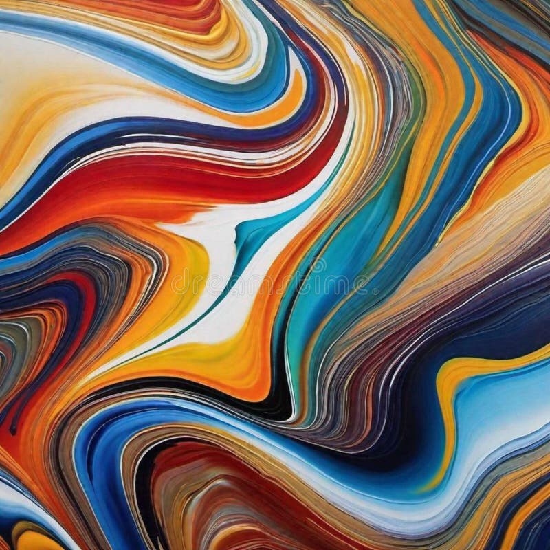 AI Generated Abstract Artwork Depicting a Mixture of Flowing Colors ...