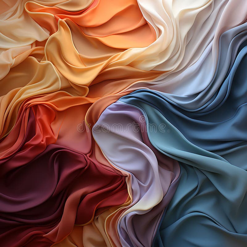 AI Generated Abstract Background of Colored Silk or Satin Fabric ...
