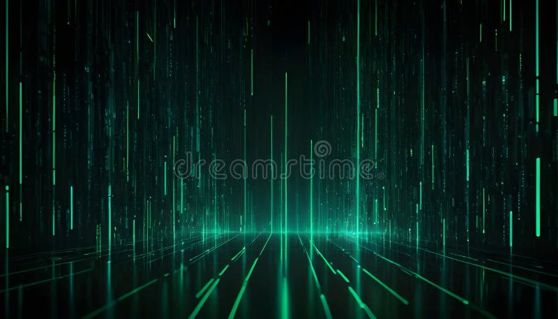 AI-Generated Dark Cyber Matrix Abstract Background Stock Illustration ...