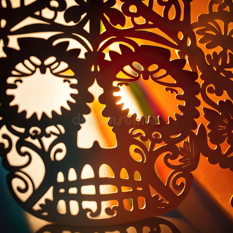 AI Generated Abstract Background with Mexican Paper Flags Stock ...