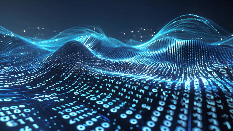 Abstract Binary Code Flow - Digital Data Waves Stock Video - Video of ...