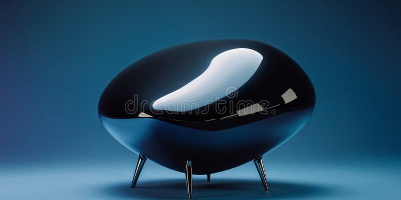 An Abstract Black Object with Shiny Surface and Supporting Legs Stock ...