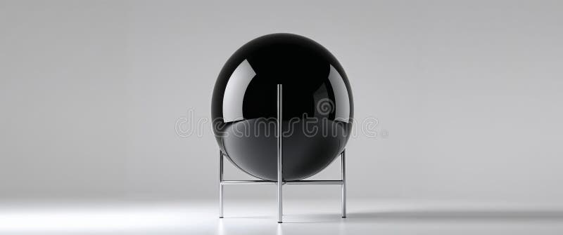 An Abstract Black Object with Shiny Surface and Supporting Legs. Stock ...