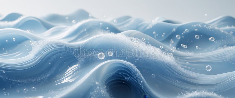 Abstract Blue Water Waves and Bubbles Background for Design Projects ...