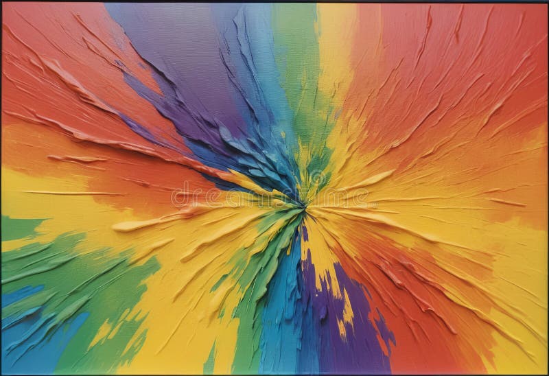 An Abstract Canvas Painted Rainbow Background with Texture Stock ...