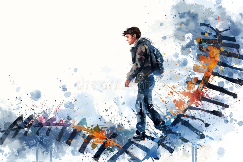 Abstract Concept of a Man Merging with a Colorful DNA Structure ...