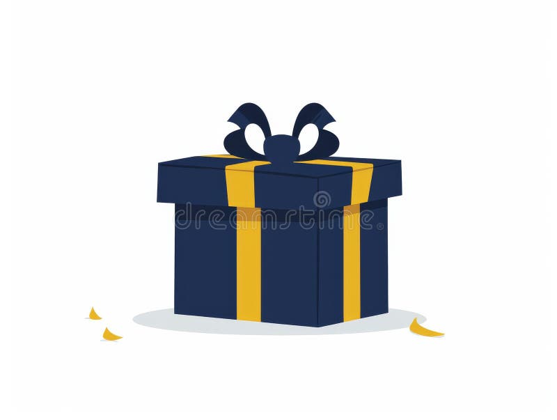 Ai Generated Abstract 2d Wrapped Gift Box Present in Blue Yellow Colors ...
