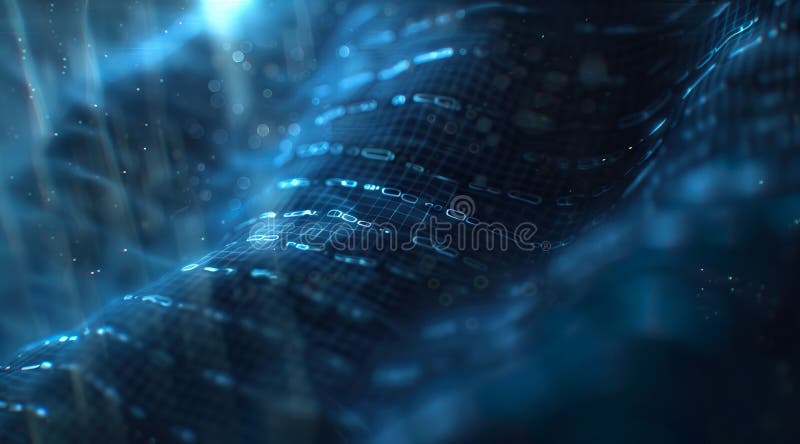 Abstract Digital Background with Flowing Data Lines in Blue Tones ...