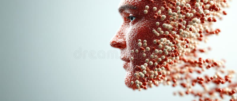 Abstract Disintegration Effect of Female Profile with Red Particles ...