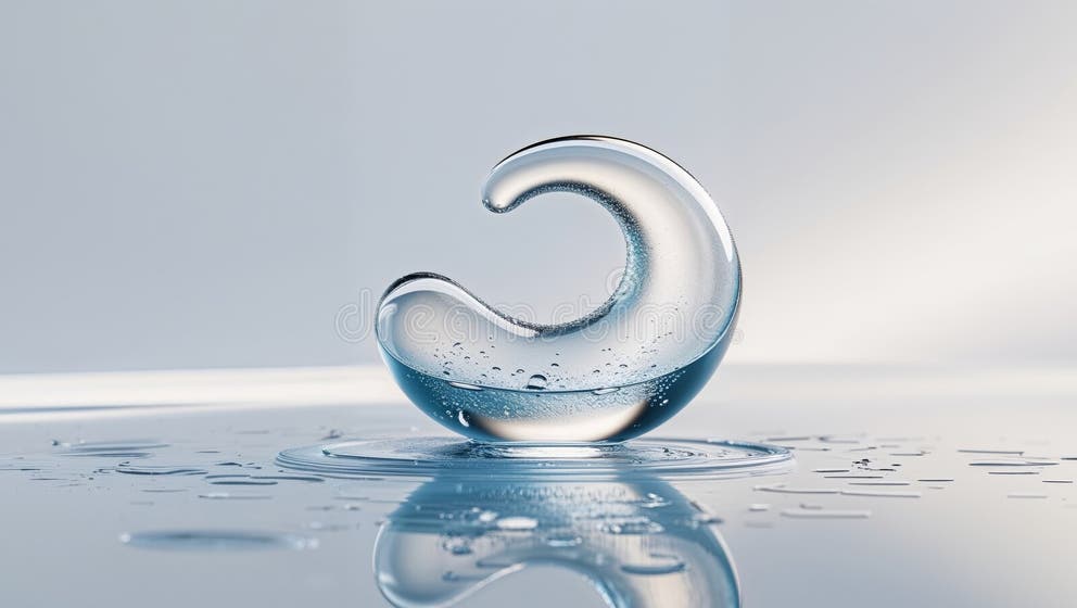 Abstract Droplet Creature on Reflective Surface. Stock Photo - Image of ...