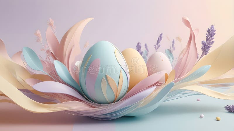 AI-generated Abstract Easter Background with Pastel Tones and Flowing ...