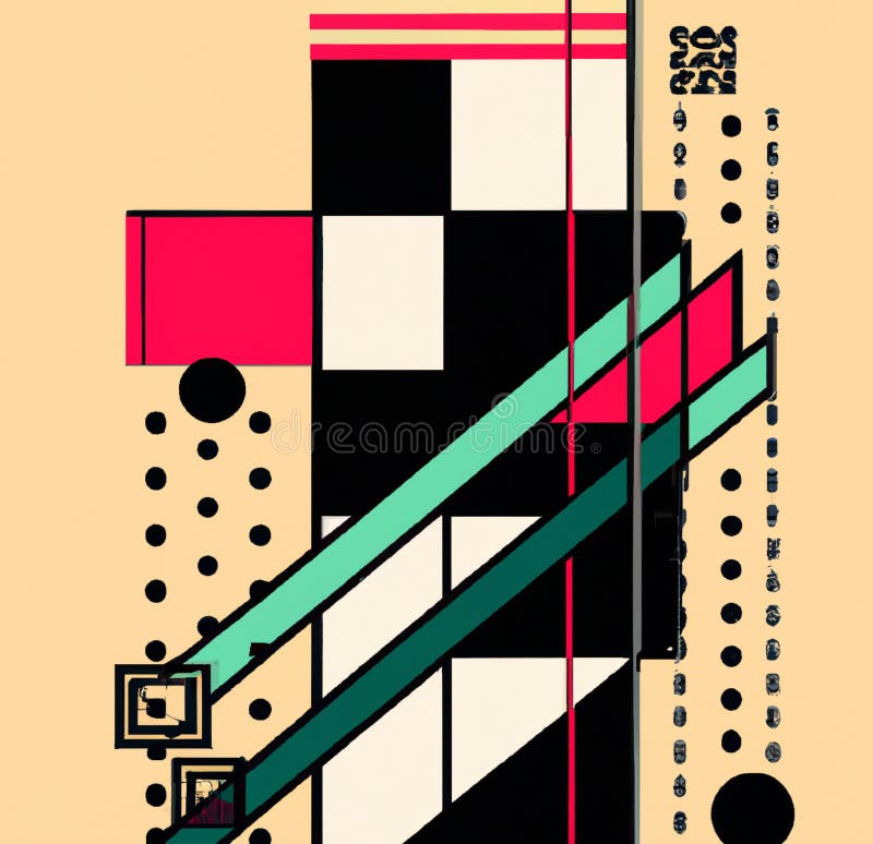 AI Generated. Abstract Geometric Pattern with Shapes and Lines in a ...