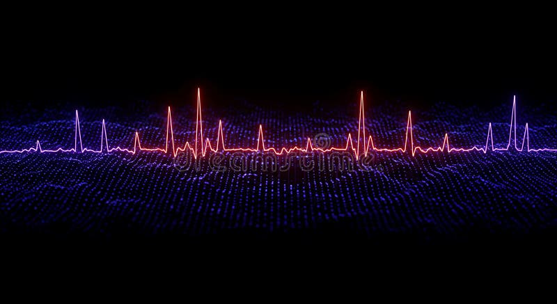 AI-Generated Abstract Heartbeat Waveform Visualization: a Futuristic ...