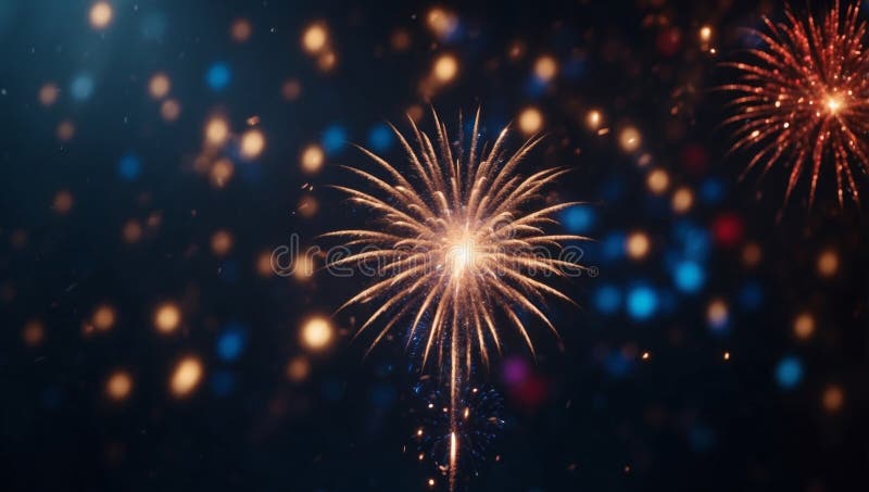 Abstract Holiday Firework Background 4th of July Concept. Stock Image ...