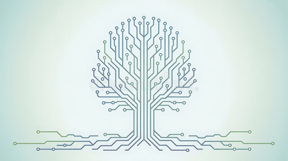 Abstract Digital Circuit Tree Technology Stock Illustrations – 4,626 ...