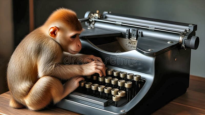 Monkey Showing How Her Enigma Machine Works Stock Illustration ...