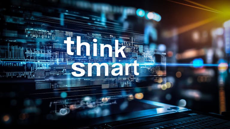 AI-Generated Abstract Image: Think Smart in the World of Computing Stock Illustration ...