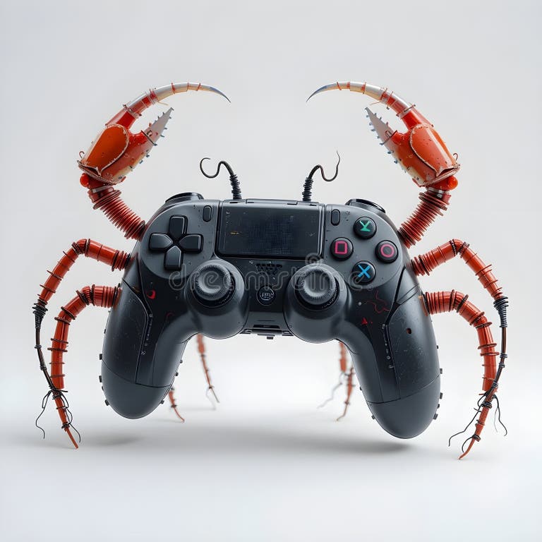 Abstract Video Game Controller Morphing into a Playful Crab with Wire ...