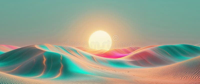 Abstract Interpretation of a Desert Mirage with Shimmering Colors ...