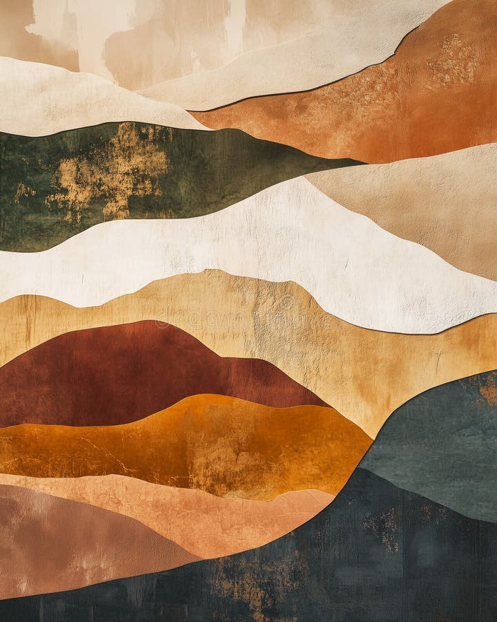 Abstract Earth Tone Landscape Stock Illustration - Illustration of ...