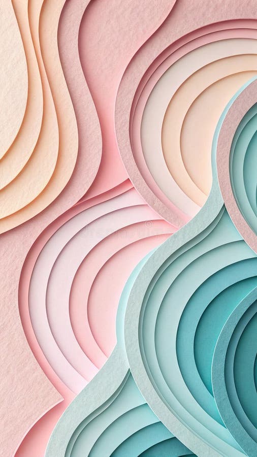 AI-generated Abstract Layered Paper Art in Pastel Colors Creates a ...