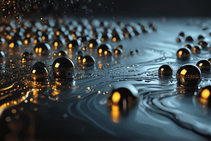 AI Generated Abstract Liquid Art on Reflective Surface Stock ...